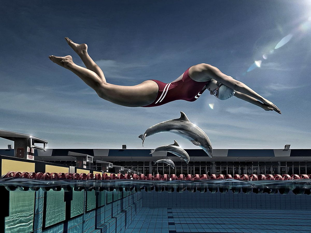 Immagine di sfondo Ragazze Fantastiche, Piscina, Immersioni | Sfondi Gratis