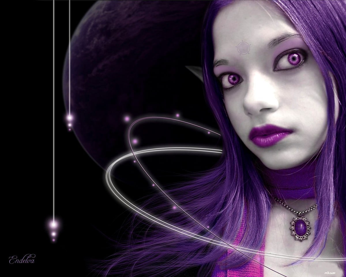 Sfondo Ragazze Fantasy, Viola, Ragazze | Scarica Gratis